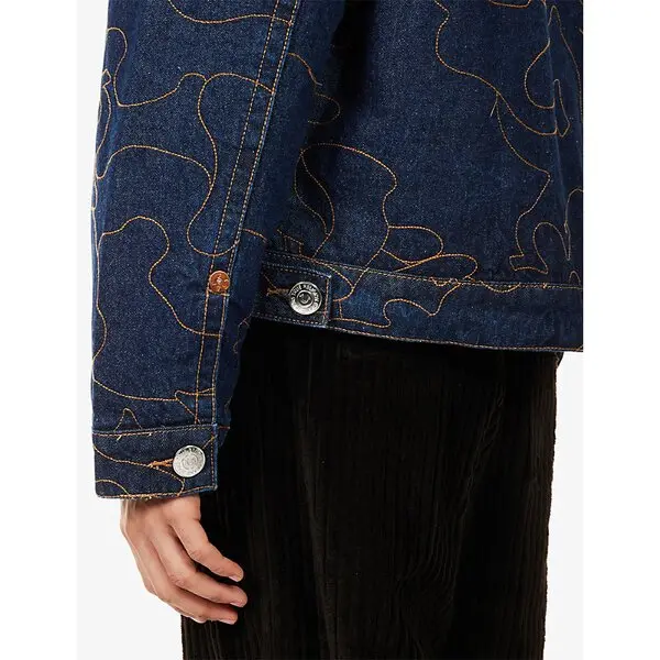 True Religion Embroidered Workwear Denim Jacket
