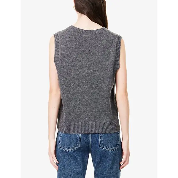 Farm Rio Banana Motif Wool-blend Knitted Vest
