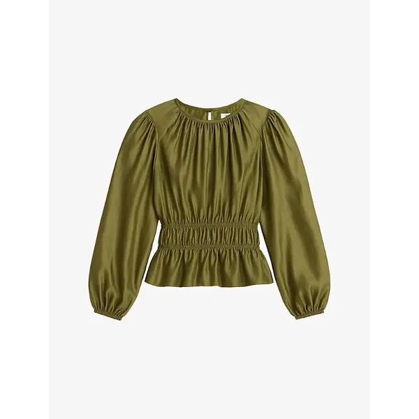 RO&ZO Peplum Long-sleeve Woven Blouse