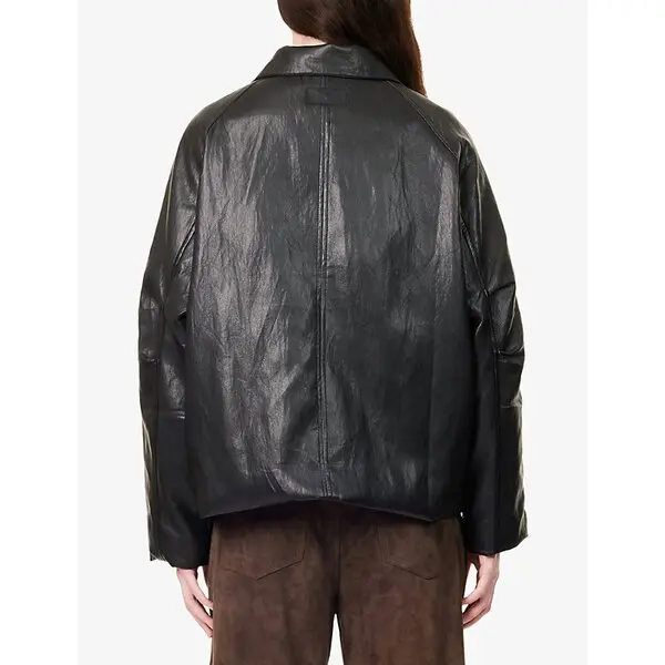 SISTERS & SEEKERS Faux Leather Oversized Jacket