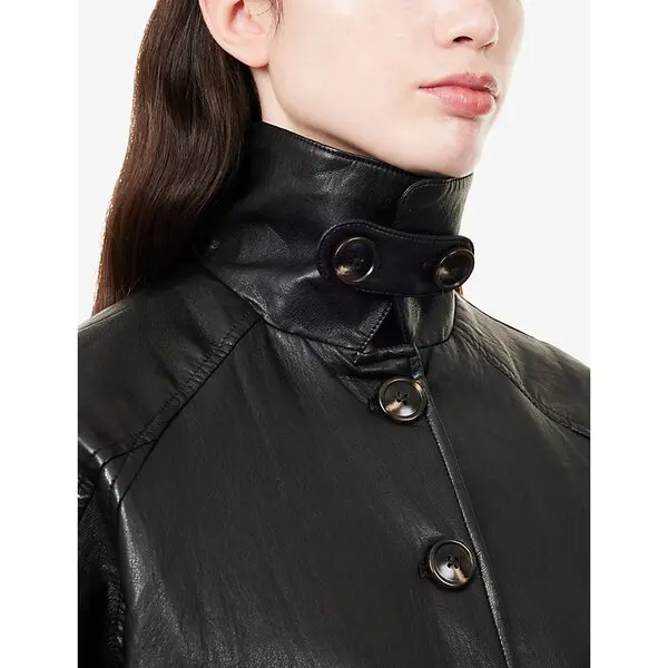 SISTERS & SEEKERS Faux Leather Oversized Jacket