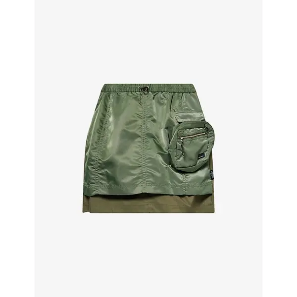 TOGA VIRILIS Mini Nylon Skirt - Khaki