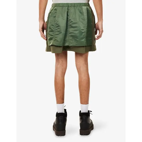 TOGA VIRILIS Mini Nylon Skirt - Khaki