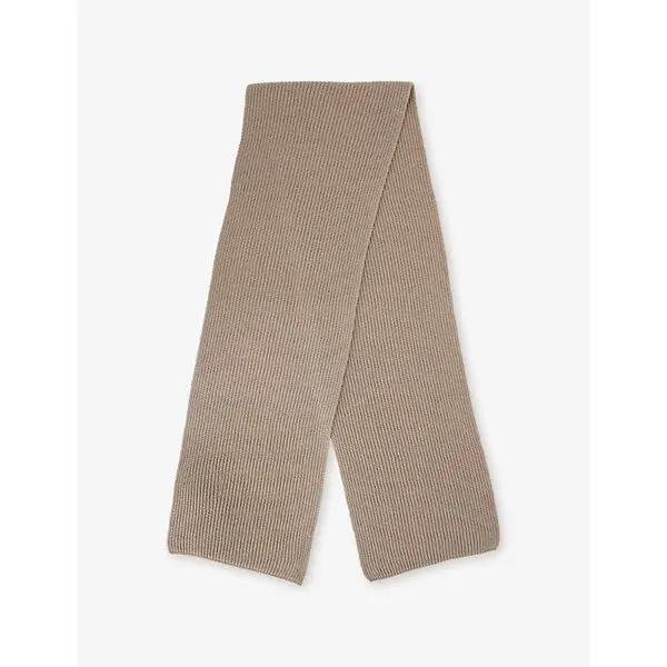 Sunspel Ribbed Cashmere Scarf - Mink