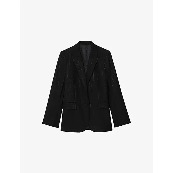 Zadig&Voltaire Valse Single-breasted Woven Blazer - Black