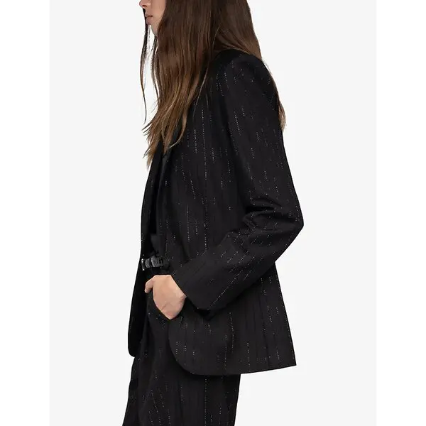 Zadig&Voltaire Valse Single-breasted Woven Blazer - Black