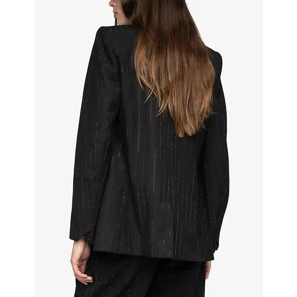 Zadig&Voltaire Valse Single-breasted Woven Blazer - Black