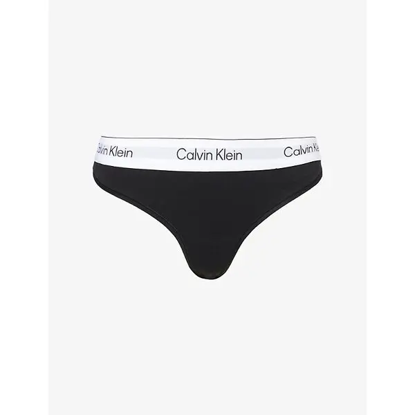 Calvin Klein Icon Cotton-modal Jersey Thong - Black
