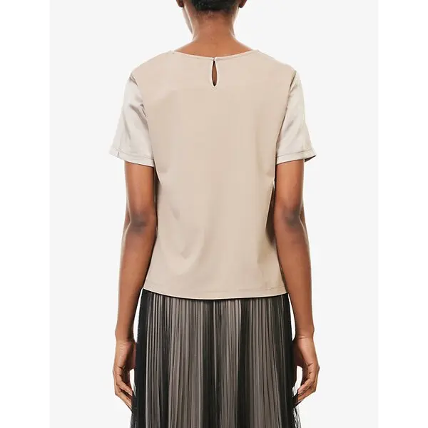 Max Mara Zona Round-neck Woven Top