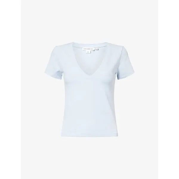 Good American V-neck Stretch-cotton T-shirt
