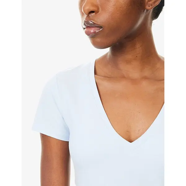 Good American V-neck Stretch-cotton T-shirt