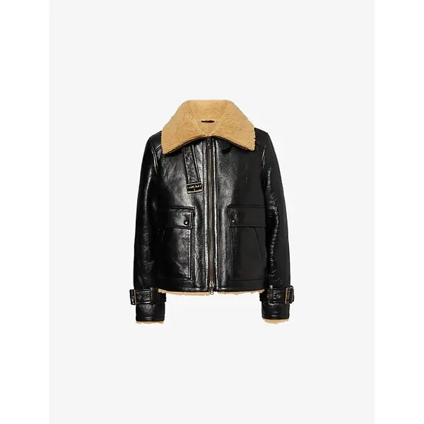 Veronica Beard Danika Shearling Jacket - Shiny Black