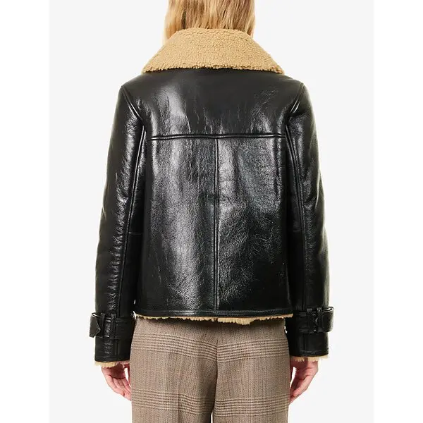 Veronica Beard Danika Shearling Jacket - Shiny Black