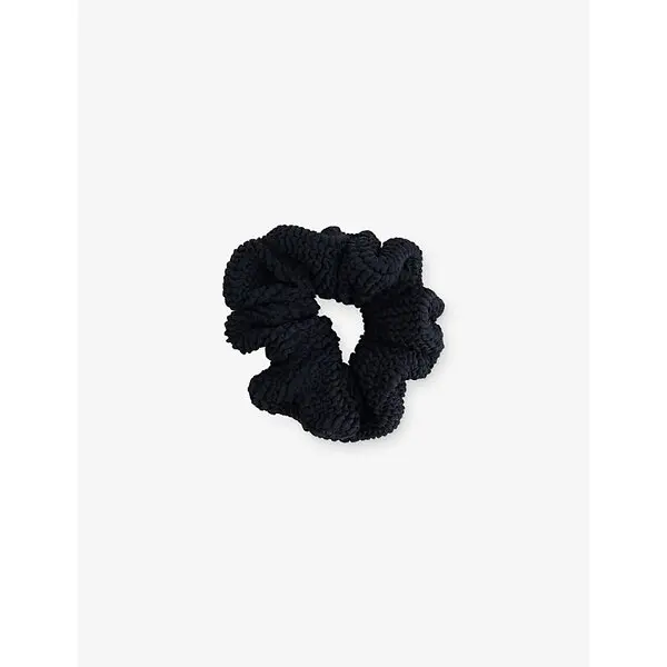 Hunza G Seersucker Stretch-woven Scrunchie - Black
