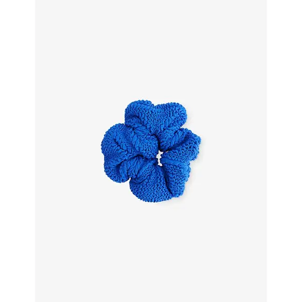 Hunza G Seersucker Stretch-woven Scrunchie - Royal Blue