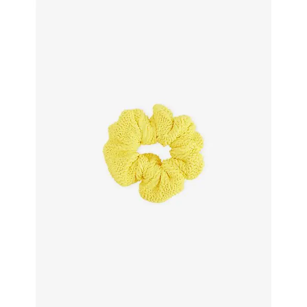 Hunza G Seersucker Stretch-woven Scrunchie - Sunflower