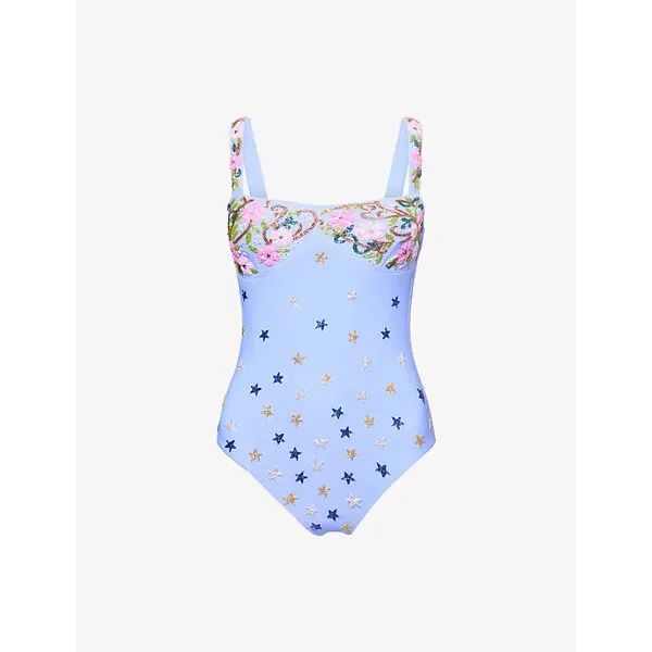 OCEANUS Midnight Star Beaded Swimsuit - Lilac