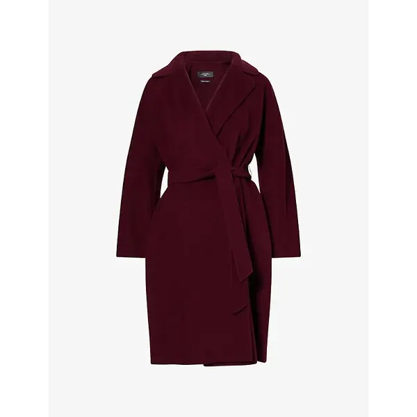 Max Mara Notch-lapels Wool-blend Coat - Bordeaux