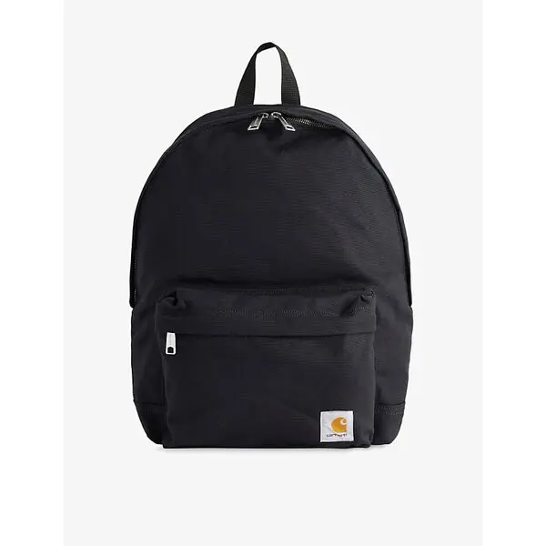 Carhartt Work In Progress Brand-patch Canvas Backpack - Black