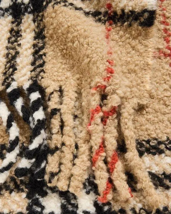 Burberry Check Alpaca Wool Blend Bouclé Scarf - Sand