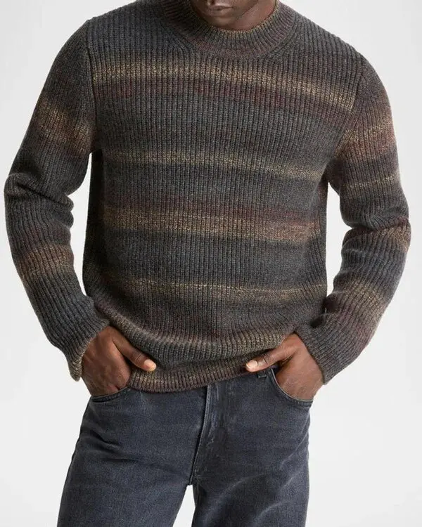 Vince Space-dye Shaker Wool-blend Crewneck Sweater