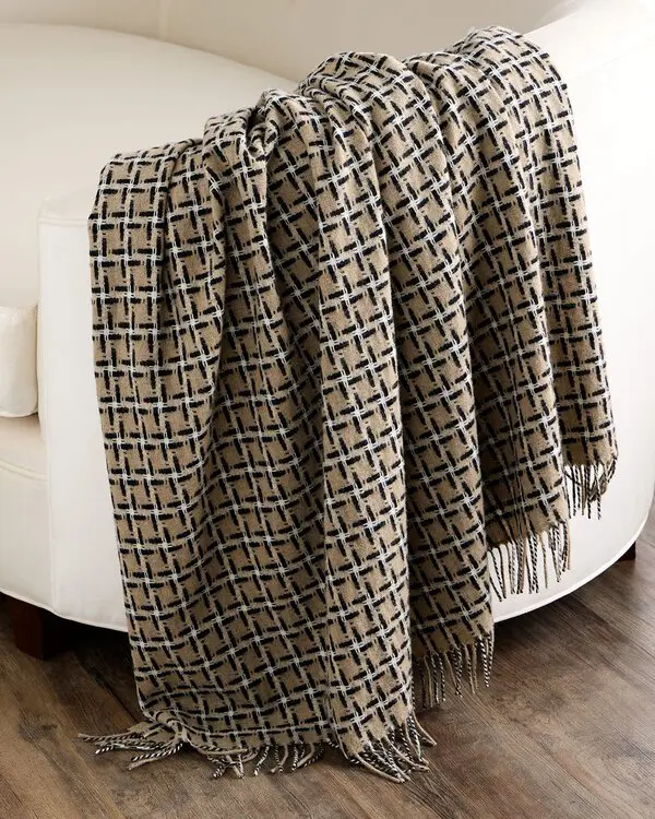 DESIGNERS GUILD Clarendon Merino Wool Throw, 55" X 73 - Natural