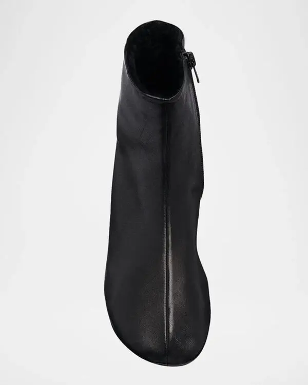 THE ROW Stella Leather Booties - Black