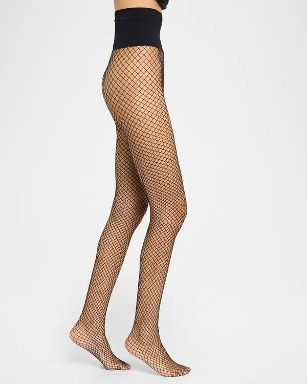 Commando Glitter Fishnet Tights - Black
