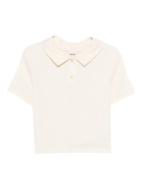 Khaite Jasna Silk Polo Shirt - White