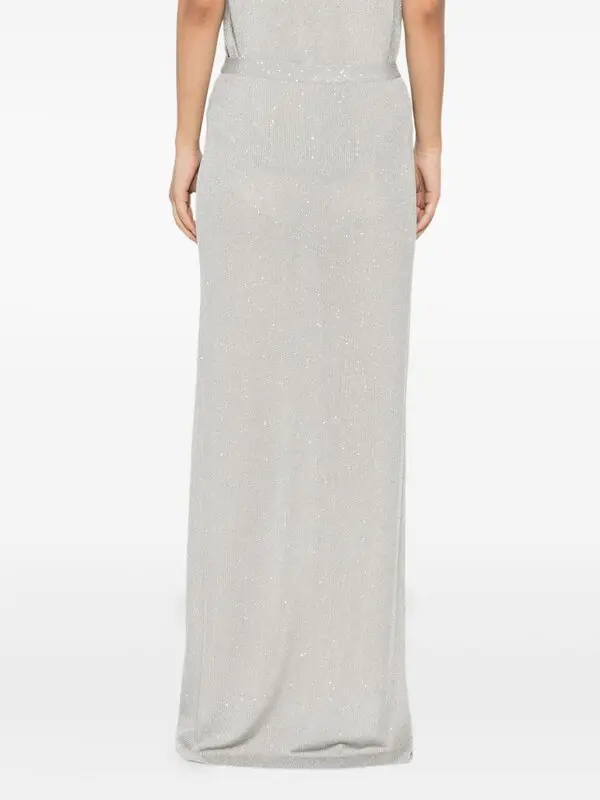 TOM FORD Sequined Long Skirt - Silver