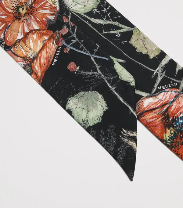 Alexander McQueen Silk Spider Floral Scarf