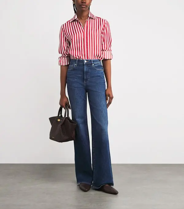 WITH NOTHING UNDERNEATH Striped Boyfriend Shirt