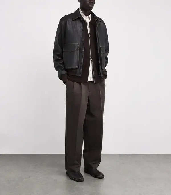 LE17SEPTEMBRE Leather Bomber Jacket