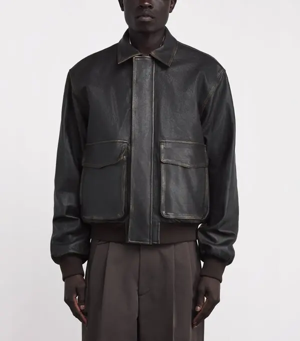 LE17SEPTEMBRE Leather Bomber Jacket