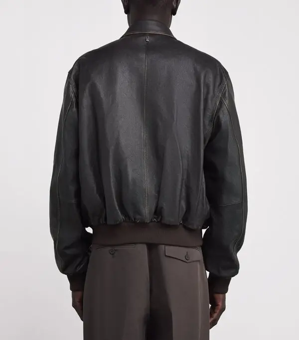 LE17SEPTEMBRE Leather Bomber Jacket
