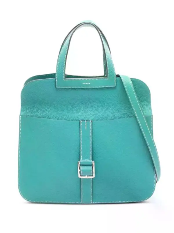 Hermès 2019 31 Arzan Vert Verone Leather Tote Bag - Blue
