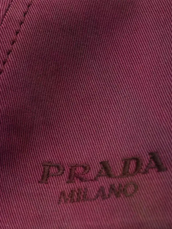 Prada Embroidered Logo Baseball Cap - Red