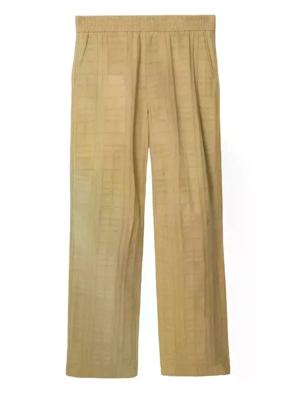 Burberry Check-pattern Cotton Straight-leg Trousers