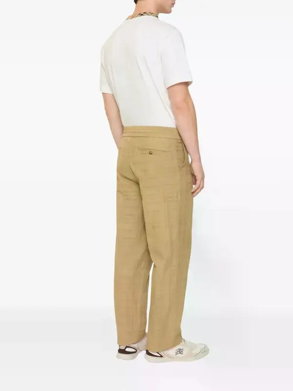 Burberry Check-pattern Cotton Straight-leg Trousers