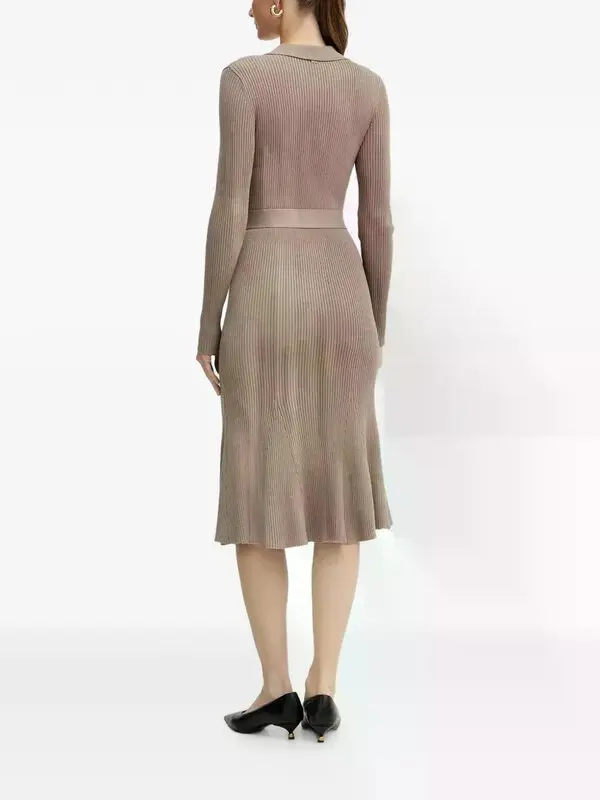 MARCIANO Ribbed Belted Midi Dress