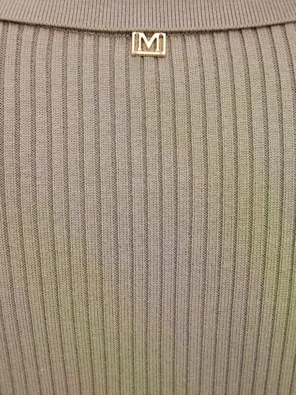 MARCIANO Ribbed Belted Midi Dress