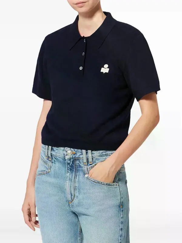 MARANT ETOILE Althea Logo-patch Polo Shirt - Blue
