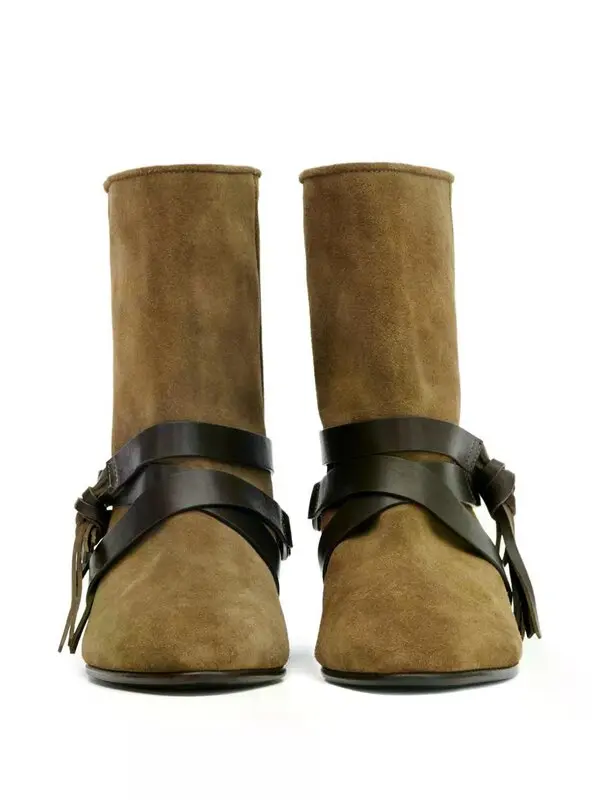 Isabel Marant Étoile Suede Leather Ankle Boots With Straps - Brown