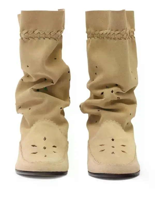 Isabel Marant Étoile Welky Cut-out Suede Boots - Neutrals