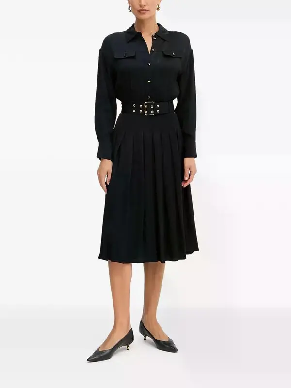 MARCIANO Buttoned Belted Midi Dress