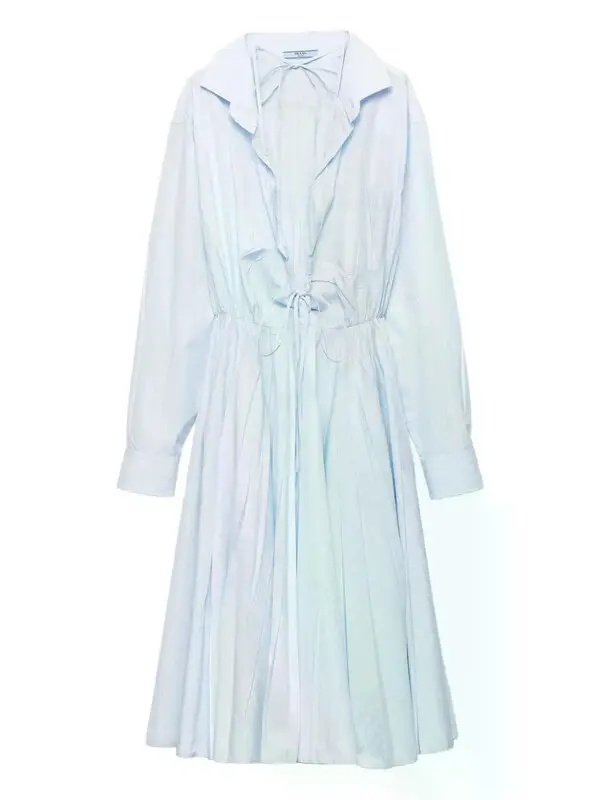 Prada V-neck Long-sleeve Midi Dress