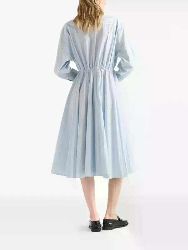 Prada V-neck Long-sleeve Midi Dress