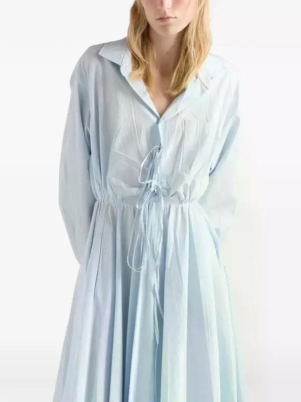 Prada V-neck Long-sleeve Midi Dress