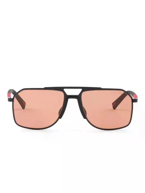 Prada Linea Rossa Pilot-frame Sunglasses - Black
