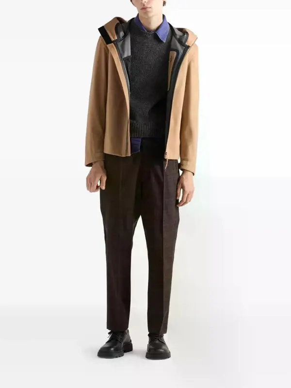 Prada Cashmere Zip Hooded Jacket